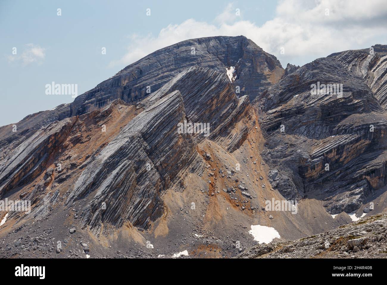 Lavarella mountain massif. Sedimentary limestone rocks. Conturines ...