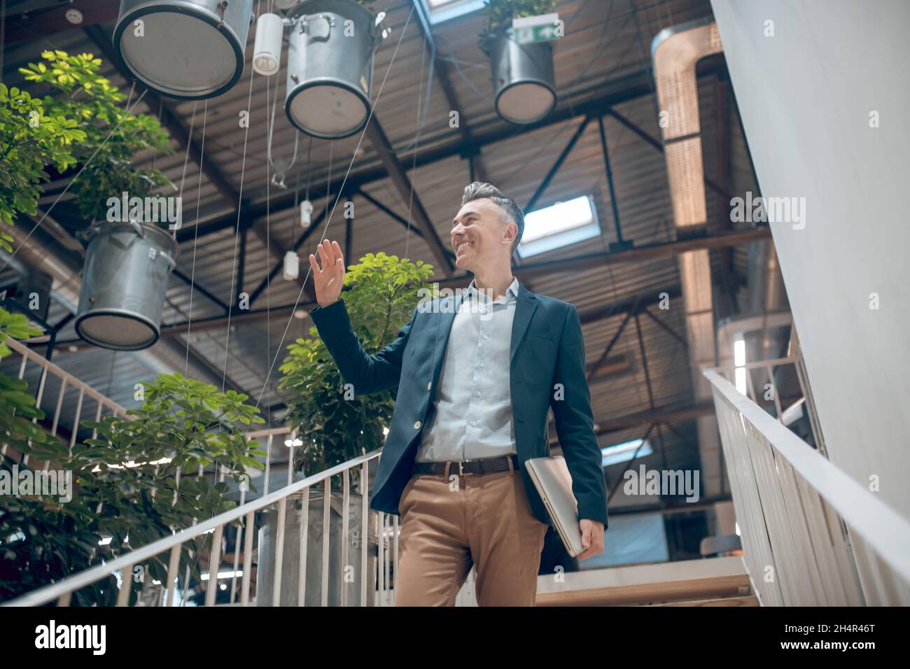 Man stairs hand hi-res stock photography and images - Alamy