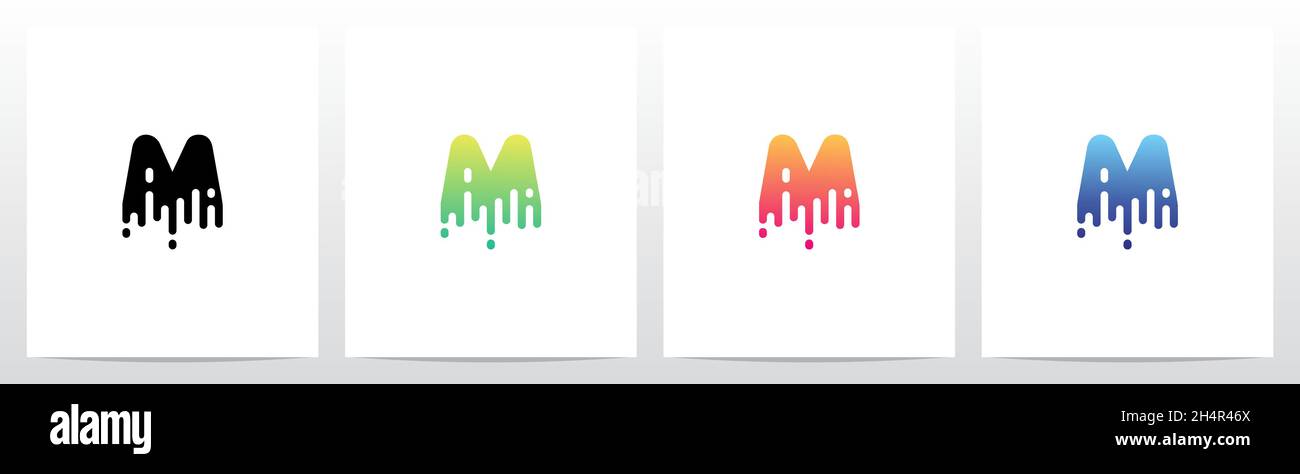 Melted Dripping Letter Logo Design M Stock Vector Image & Art - Alamy