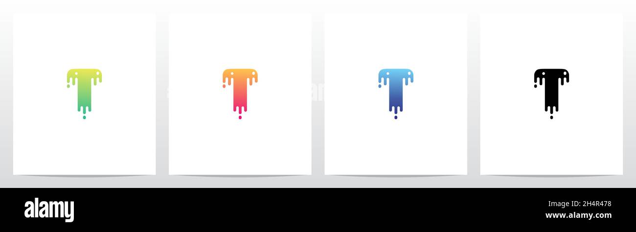 Melted Dripping Letter Logo Design T Stock Vector Image & Art - Alamy