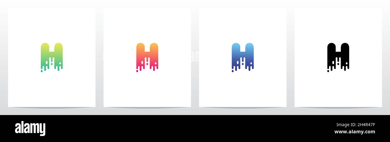 Melted Dripping Letter Logo Design H Stock Vector Image & Art - Alamy