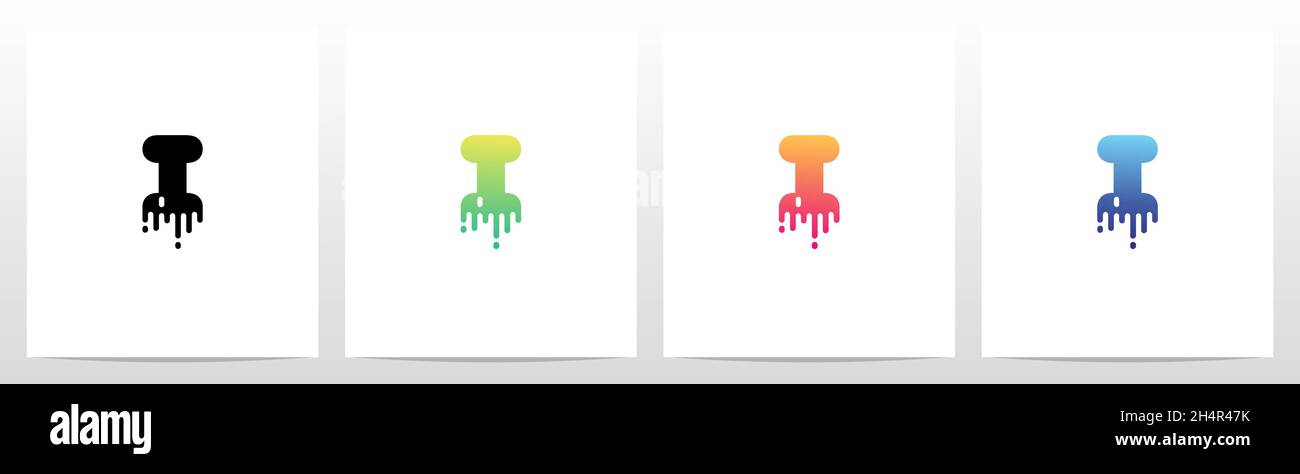 Melted Dripping Letter Logo Design I Stock Vector Image & Art - Alamy