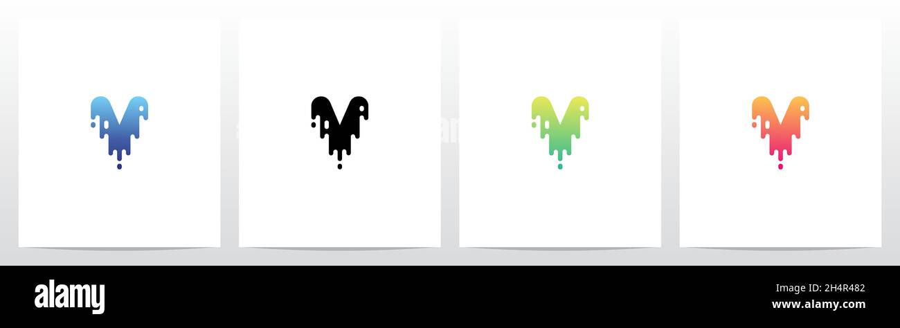 Melted Dripping Letter Logo Design V Stock Vector Image & Art - Alamy