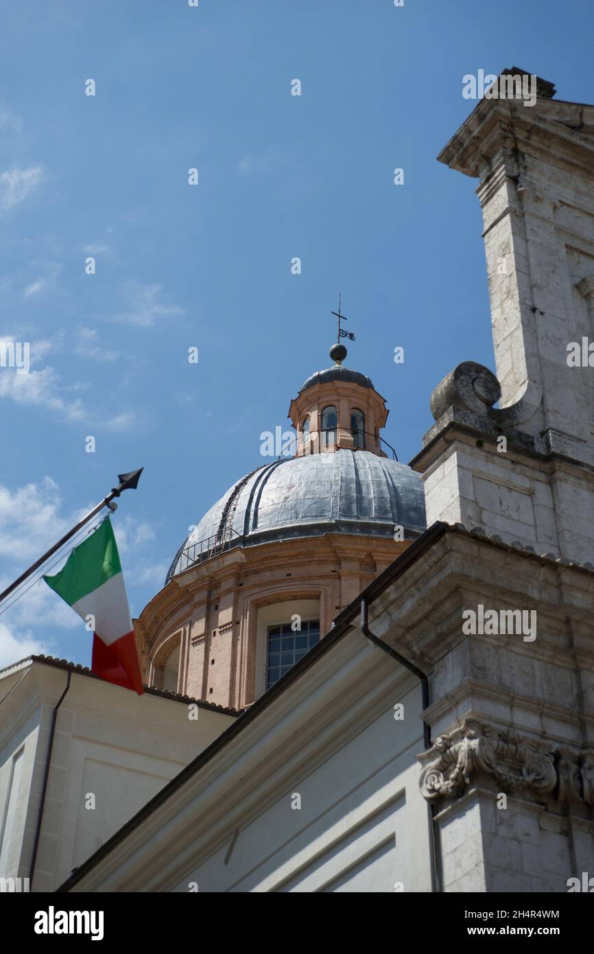 Old Town, Via Cavallotti street, View Dome Church San Filippo, Spoleto ...