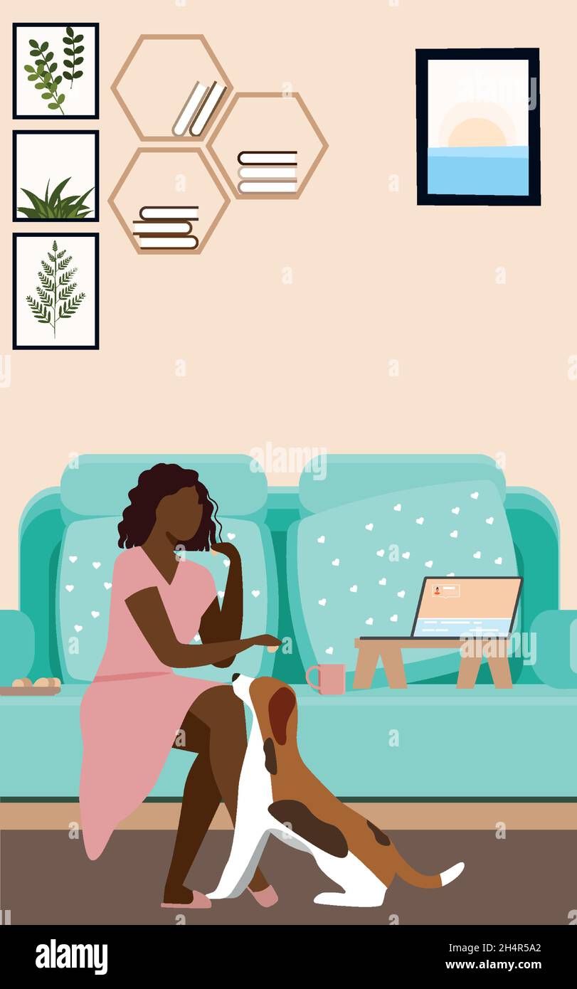 Cute home office workplace Stock Vector Images - Alamy