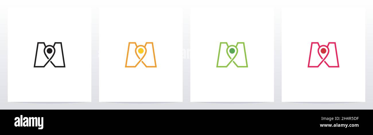 Map Pointer On Letter Logo Design M Stock Vector Image & Art - Alamy