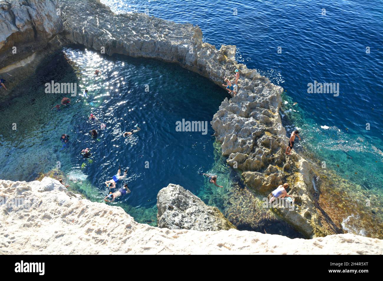 Blue Hole natural pool on Gozo island, Malta Stock Photo - Alamy