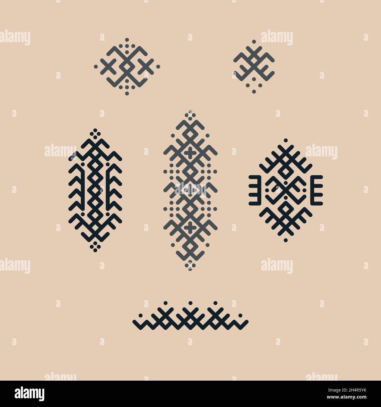 Vector image of traditional Berber tattoos. Sahara desert nomad ...