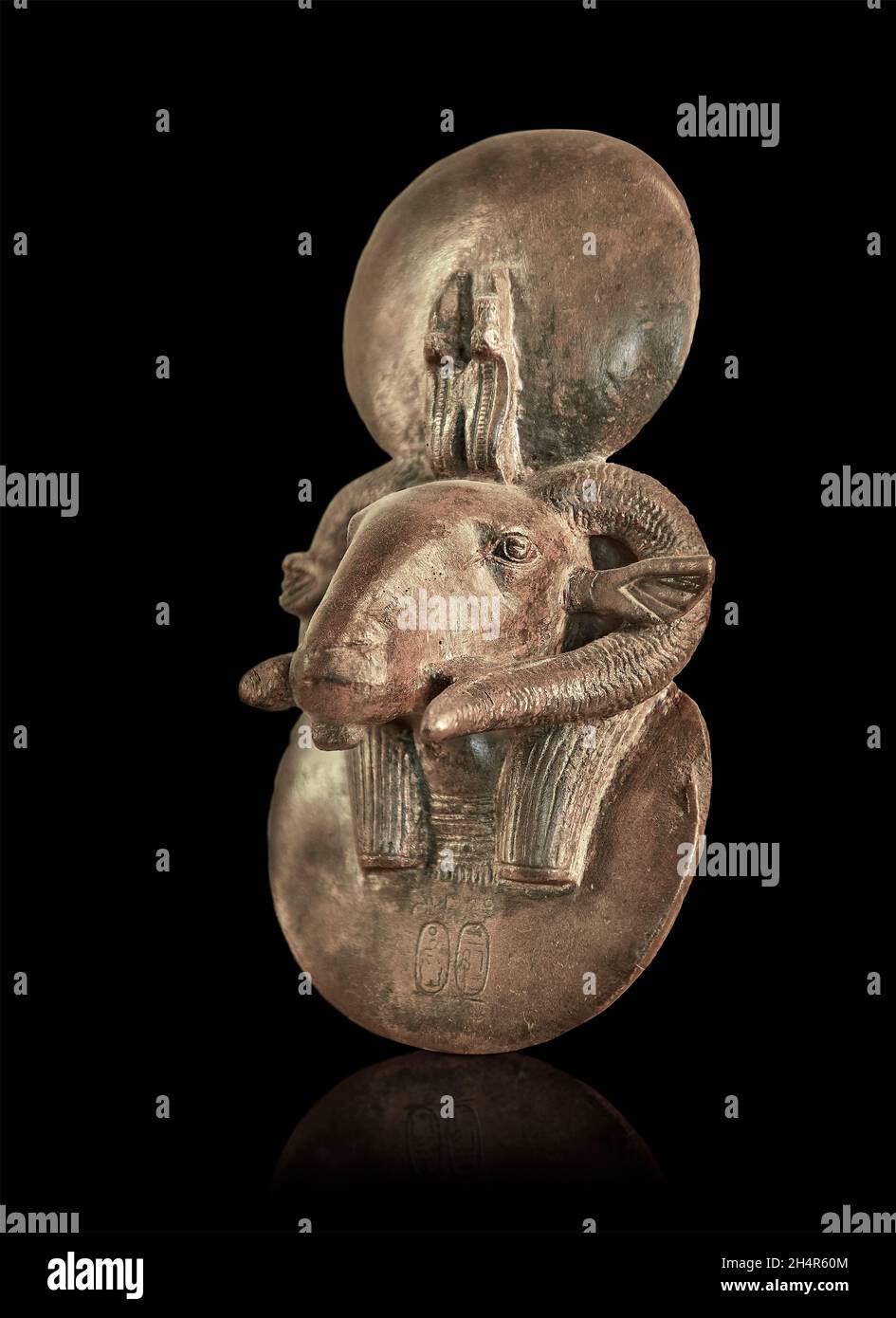 Ancient Egyptian copper sculpture of god Amun, 664-656 BC, 25th dynasty ...