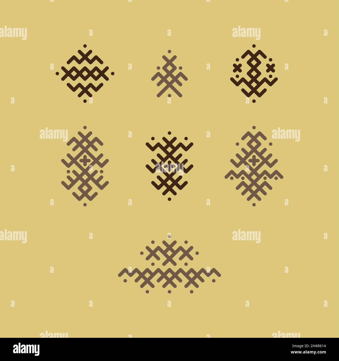 Vector image of traditional Berber tattoos. Sahara desert nomad ...