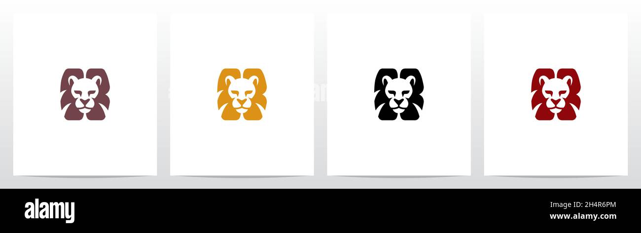 Lion Head With Mane As The Letter Logo Design K Stock Vector Image ...