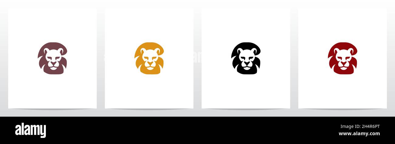 Lion Head With Mane As The Letter Logo Design G Stock Vector Image ...