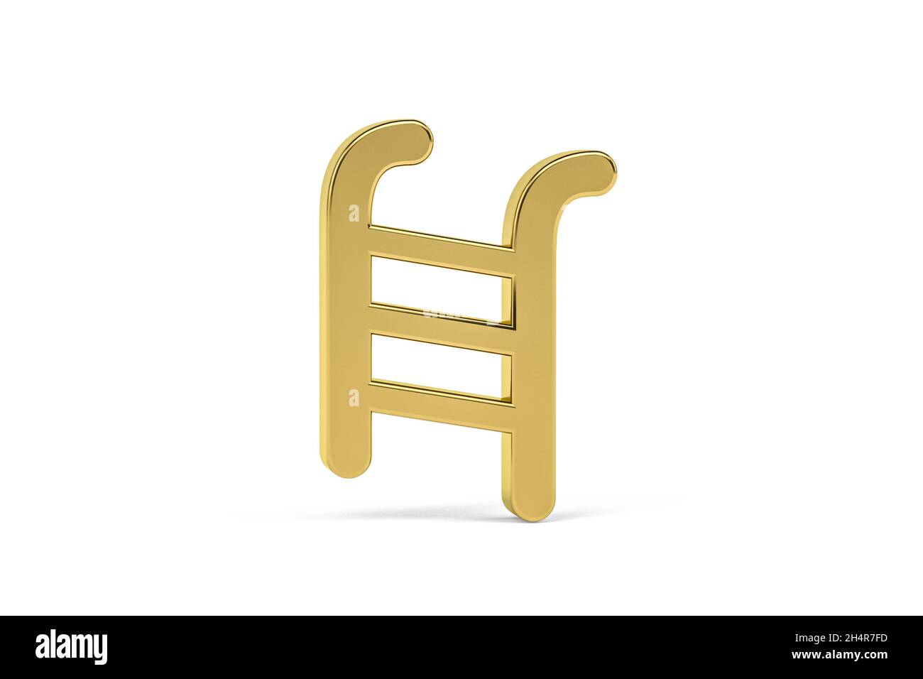 Golden 3d ladder icon isolated on white background - 3d render Stock ...