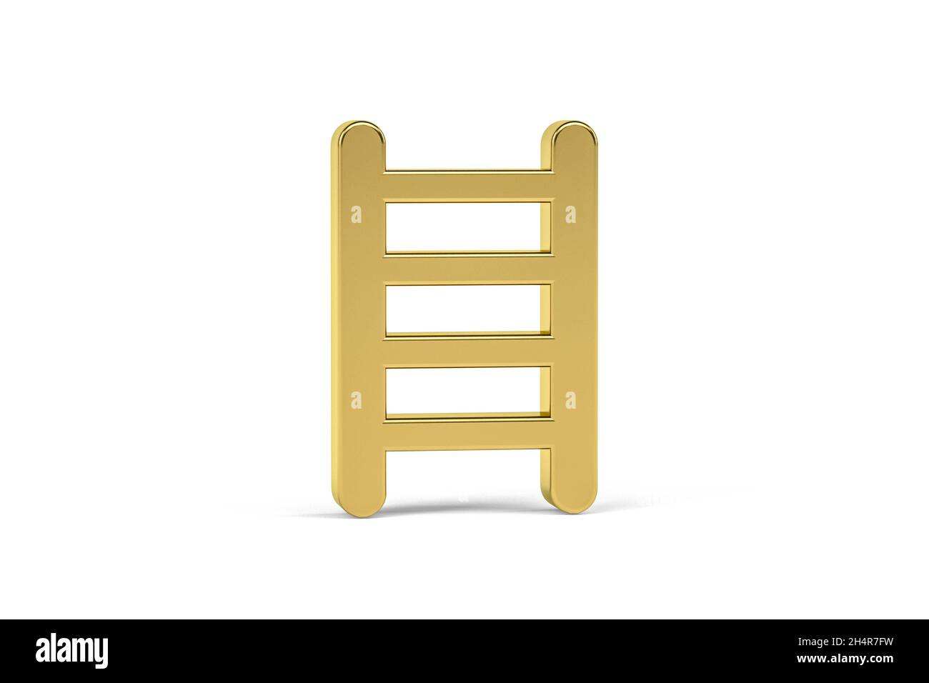 Golden 3d ladder icon isolated on white background - 3d render Stock ...