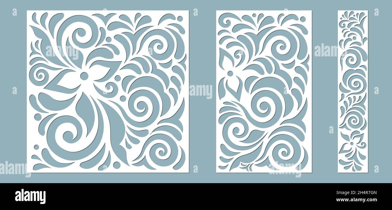 Set panel abstract leaves for registration of the decorative surfaces ...