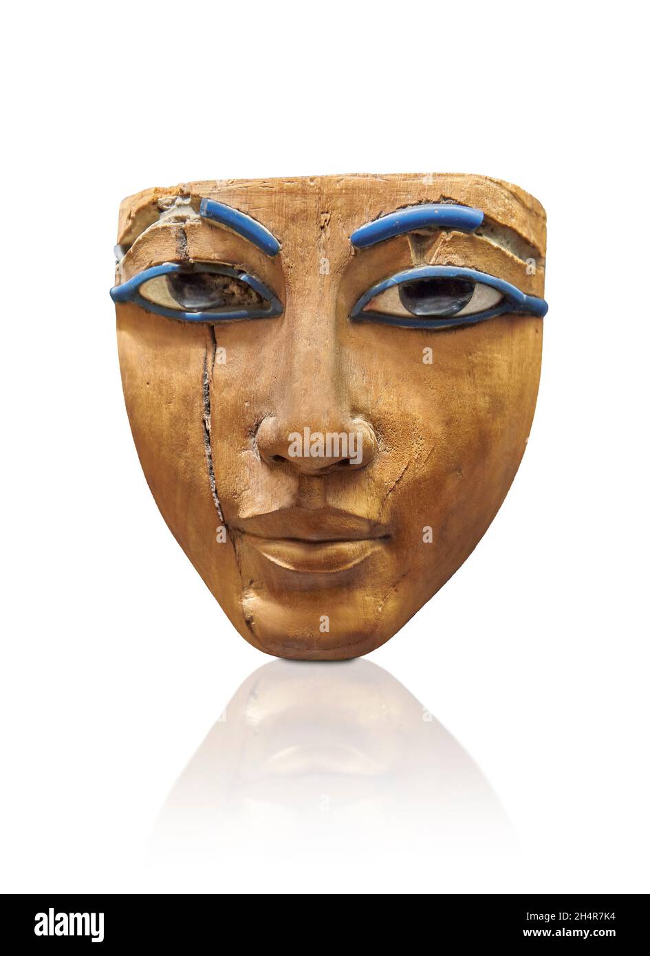 Ancient Egyptian coffin lid fragment of a face, 1550-1069 BC, New ...