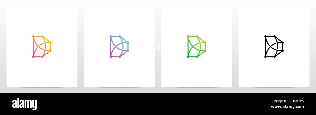 Linked Dot Lines On Letter Logo Design D Stock Vector Image & Art - Alamy