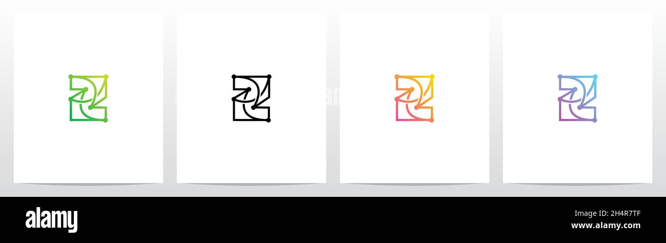 Linked Dot Lines On Letter Logo Design Z Stock Vector Image & Art - Alamy