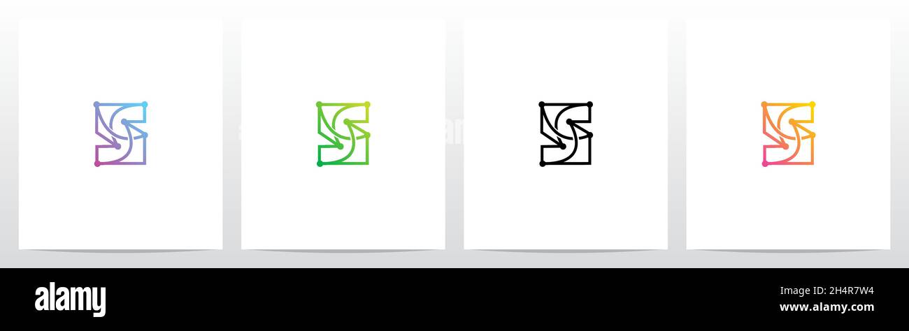 Linked Dot Lines On Letter Logo Design S Stock Vector Image & Art - Alamy