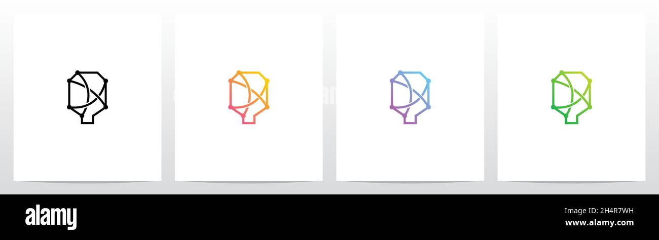 Linked Dot Lines On Letter Logo Design Q Stock Vector Image & Art - Alamy