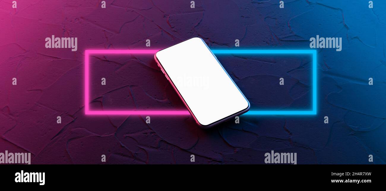 Abstract neon square with glowing lines. Design element for your ad ...