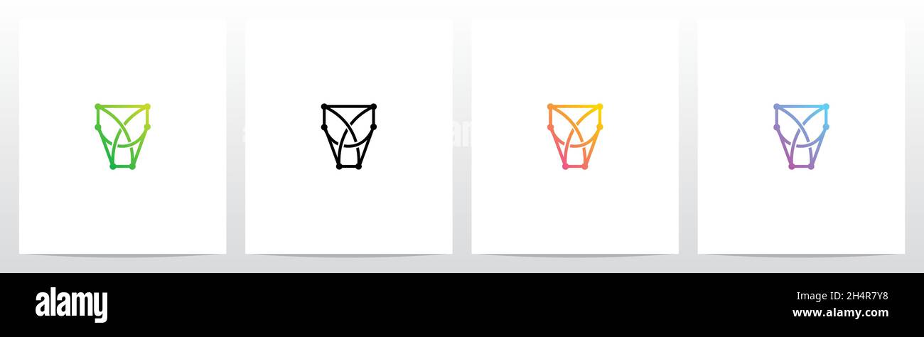 Linked Dot Lines On Letter Logo Design V Stock Vector Image & Art - Alamy