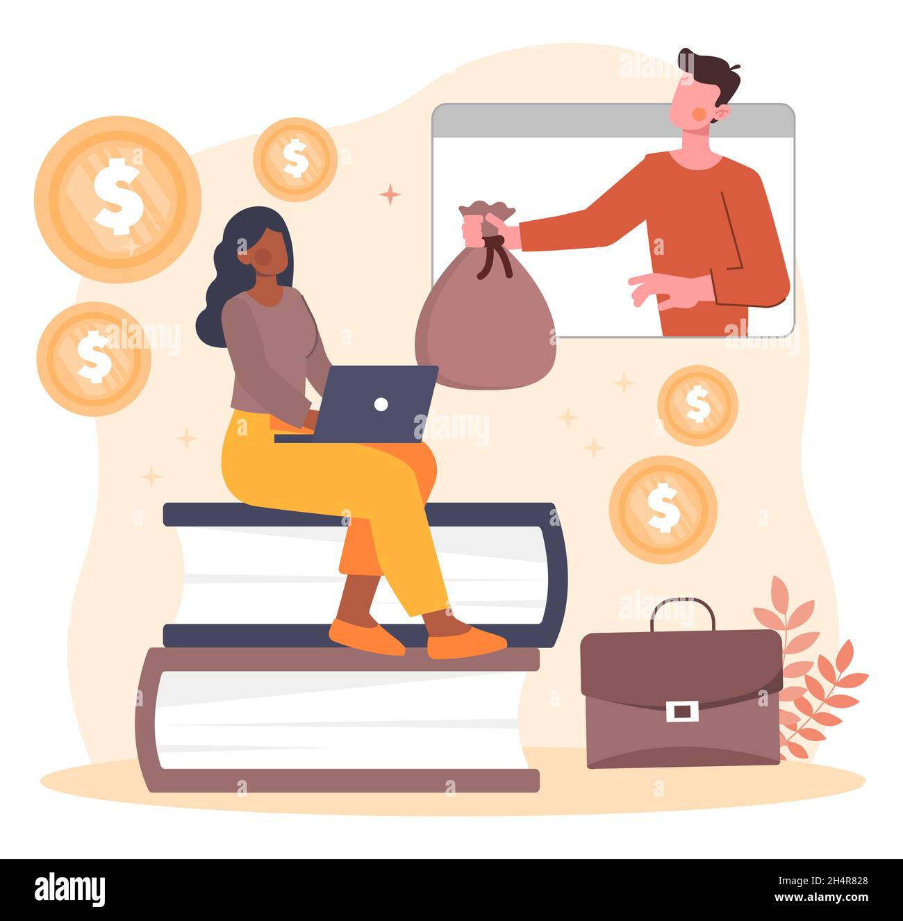 Girl makes money Stock Vector Image & Art - Alamy