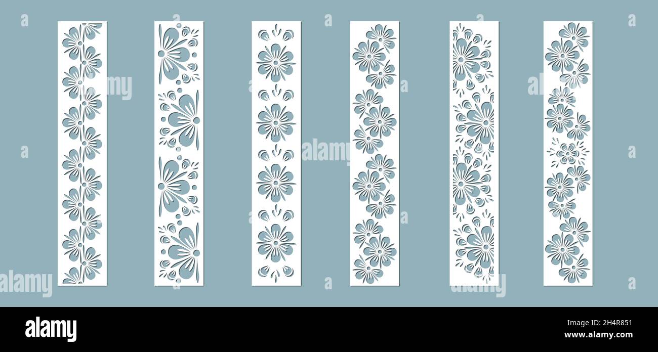 Set panel flowers leaves for registration of the decorative surfaces ...
