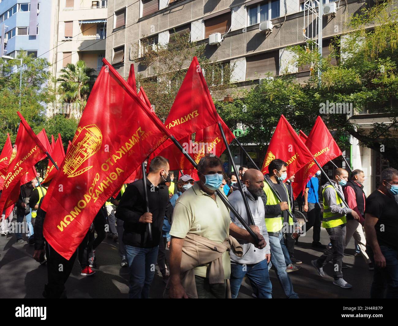 Greece. 04th Nov, 2021. Greek Union of construction workers protest in ...