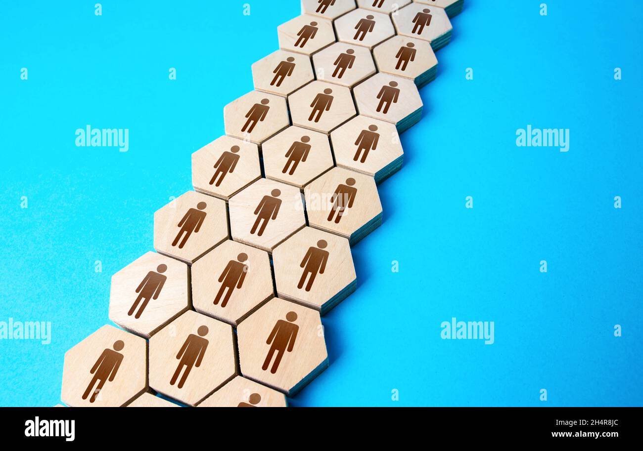People are connected in an organized structure. Human resources. Unity ...