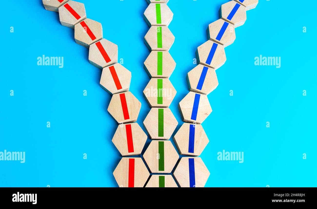 Branching out lines in different directions. Multi-vector and ...