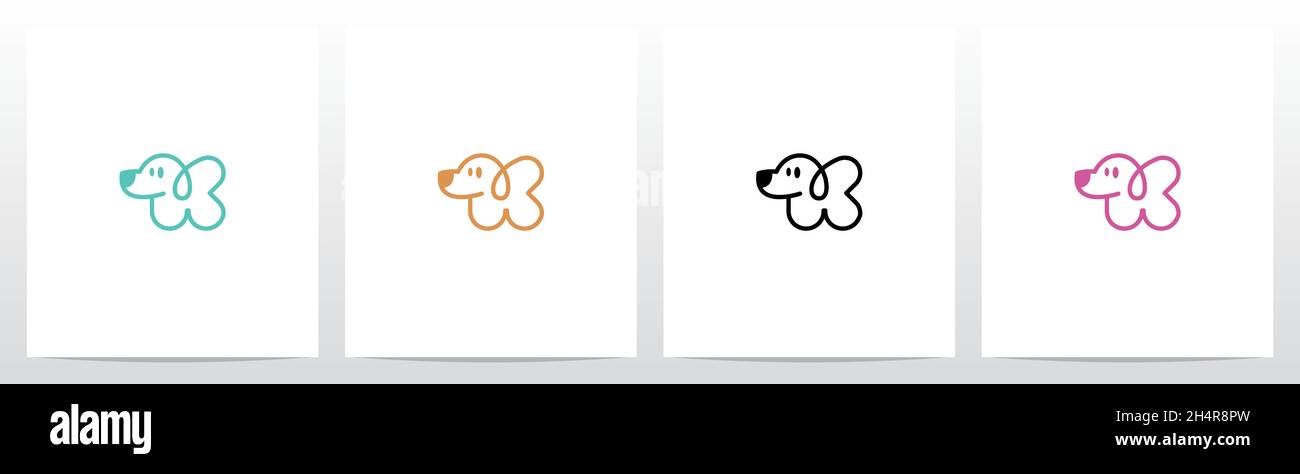 Letter Shaped Dog Letter Logo Design K Stock Vector Image & Art - Alamy