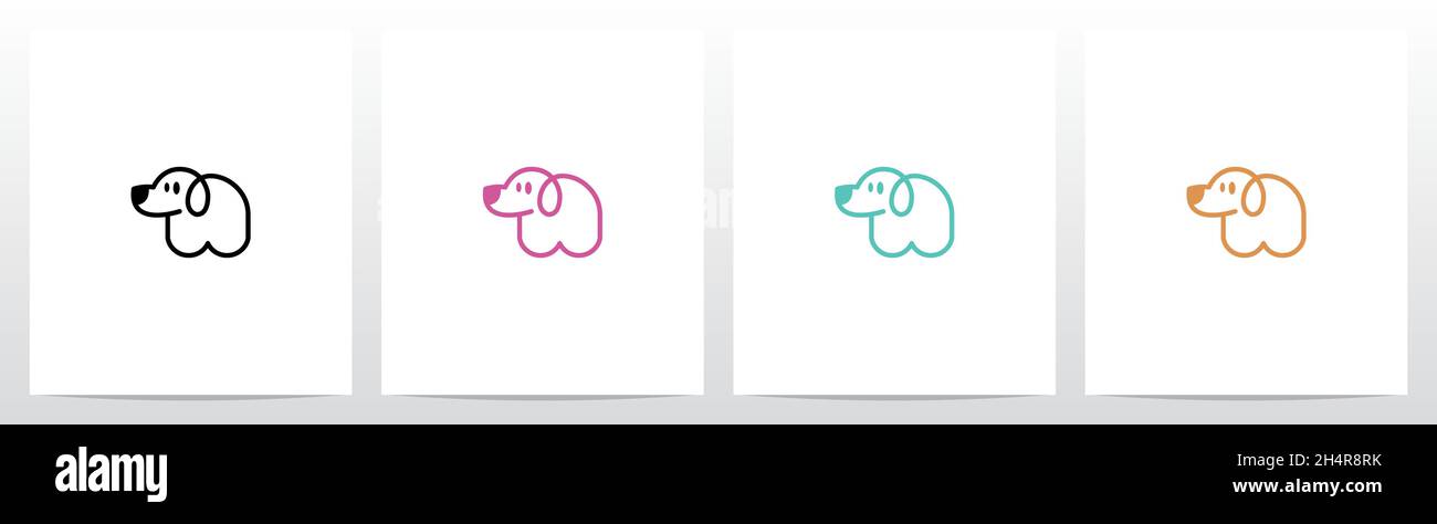 Letter Shaped Dog Letter Logo Design A Stock Vector Image & Art - Alamy