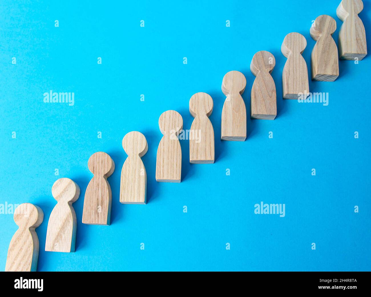 Figures of people in a row. Society, demography. Selection concept ...