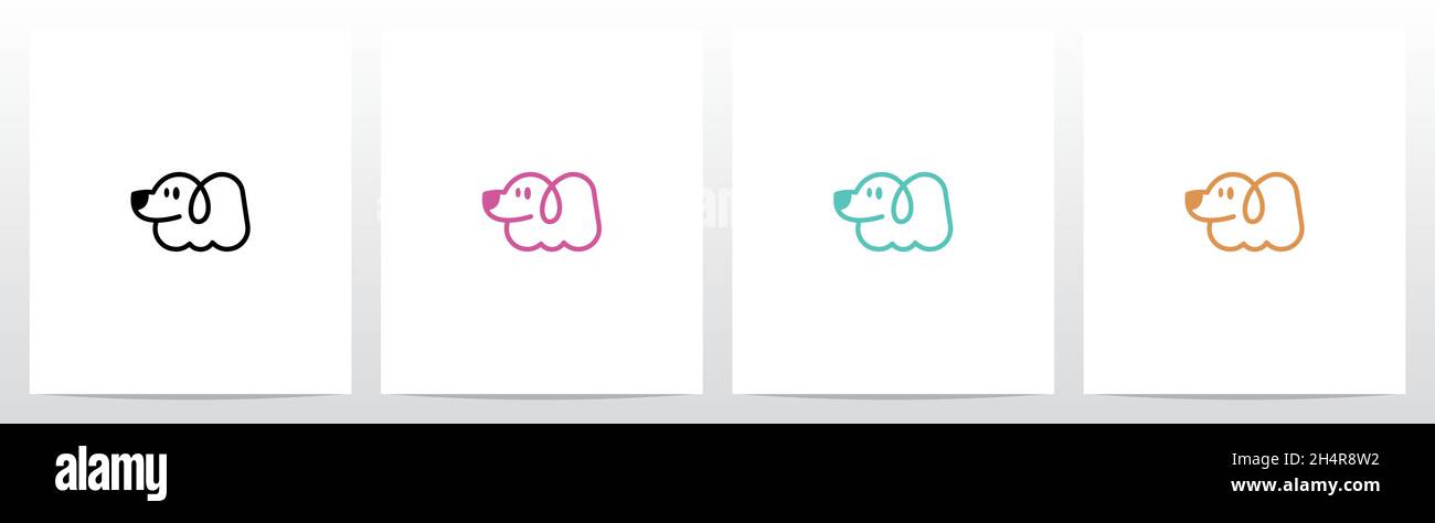 Letter Shaped Dog Letter Logo Design M Stock Vector Image & Art - Alamy