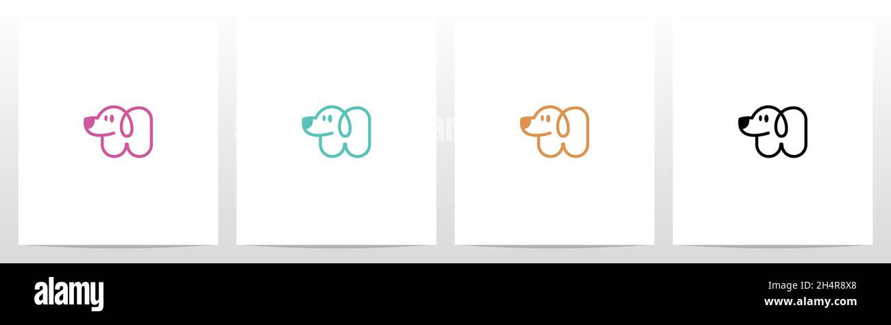 Letter Shaped Dog Letter Logo Design H Stock Vector Image & Art - Alamy