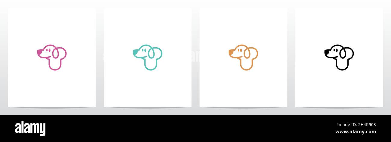 Letter Shaped Dog Letter Logo Design T Stock Vector Image & Art - Alamy