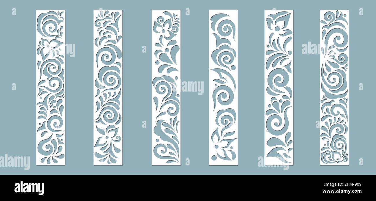 Set panel flowers leaves for registration of the decorative surfaces ...