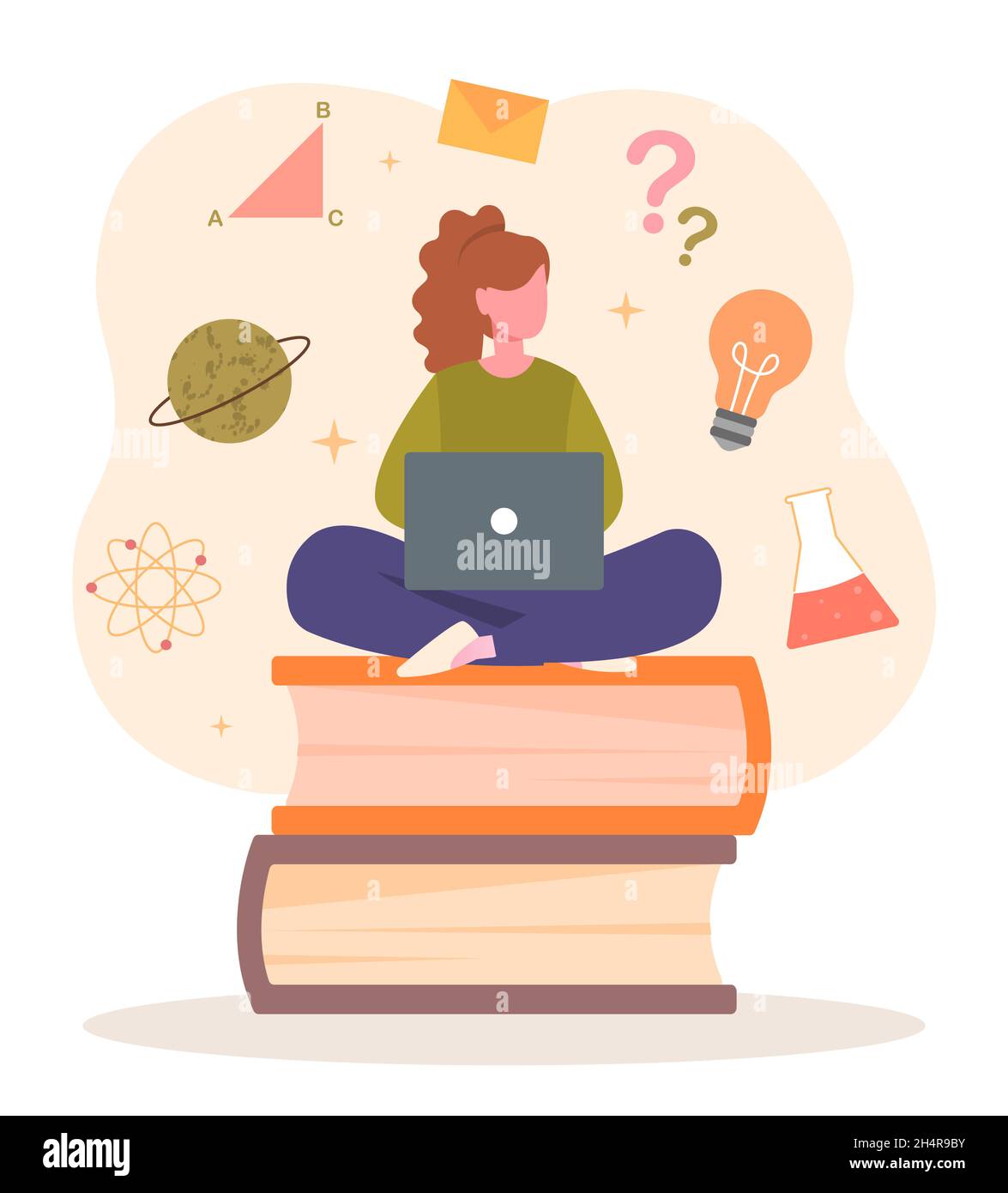 Student with laptop Stock Vector Image & Art - Alamy