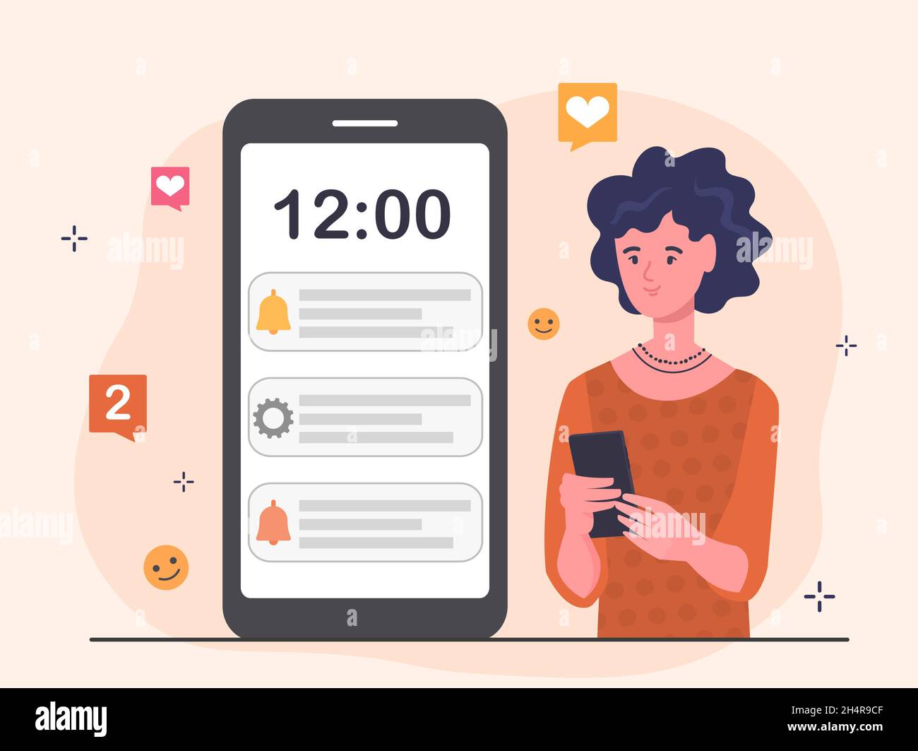 Push notifications concept Stock Vector Image & Art - Alamy