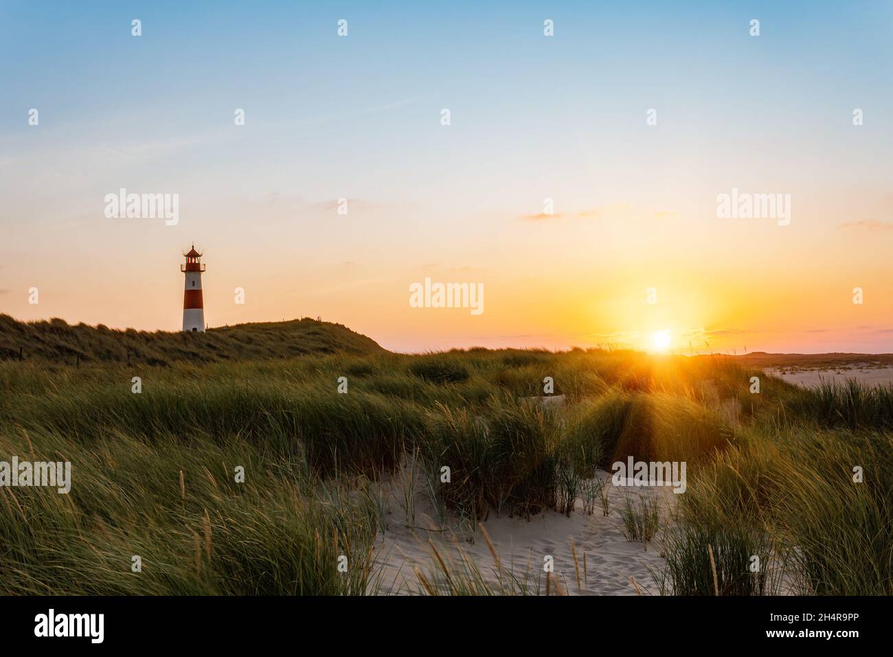 Beautiful Lighthouse at List on the island Sylt, Germany Stock Photo ...