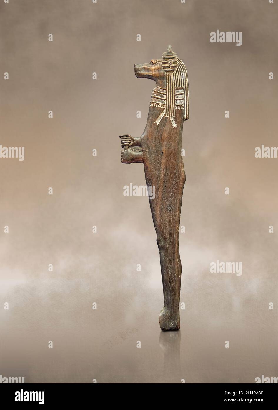 Egyptian Wood carvings of god Hapi from a sarcophagus the "son of Horus ...