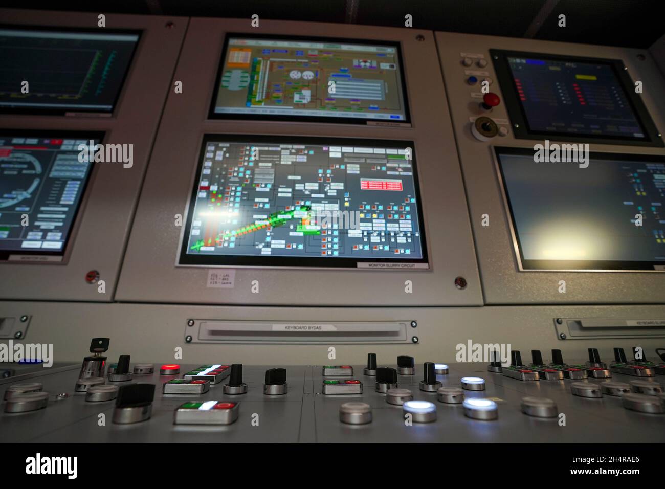 A control panel on one of the two tunnelling machines at the south ...