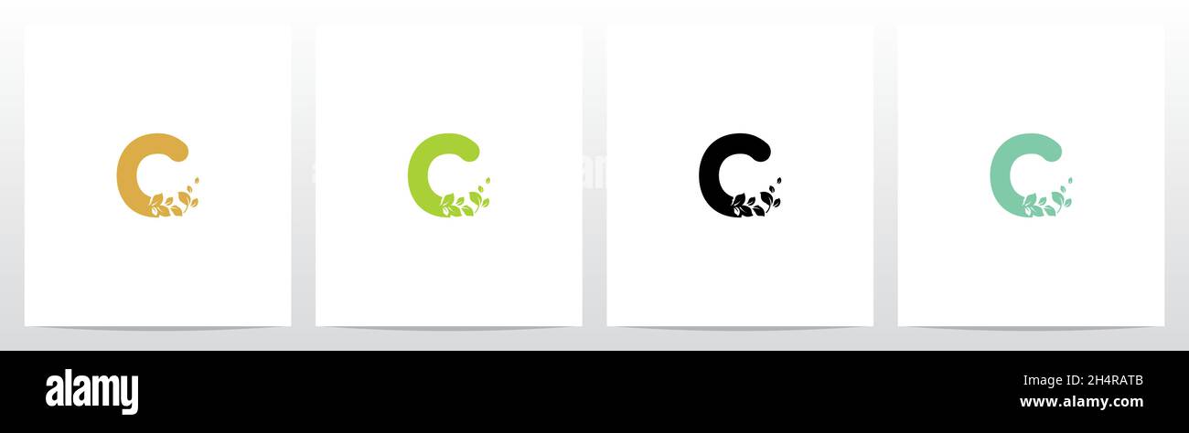 Letter Eroded Into Leaf Letter Logo Design C Stock Vector Image & Art ...