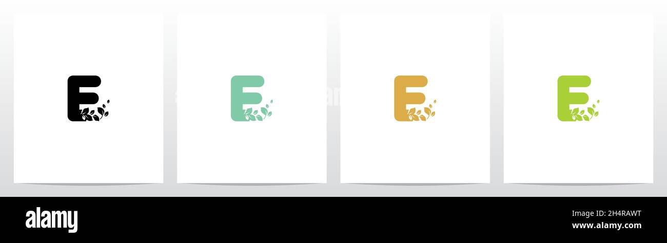 Letter Eroded Into Leaf Letter Logo Design E Stock Vector Image & Art ...