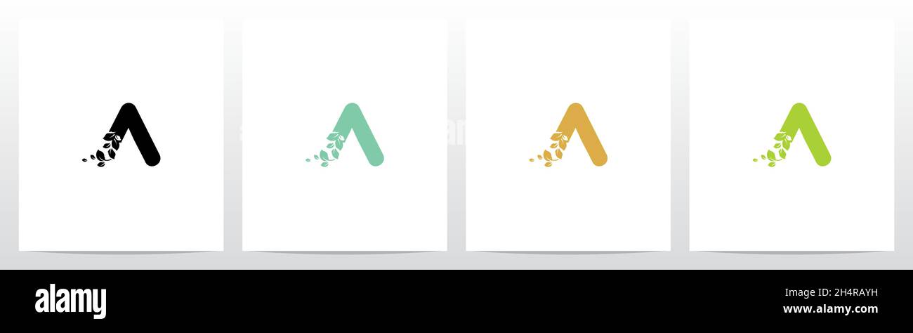 Letter Eroded Into Leaf Letter Logo Design A Stock Vector Image & Art ...
