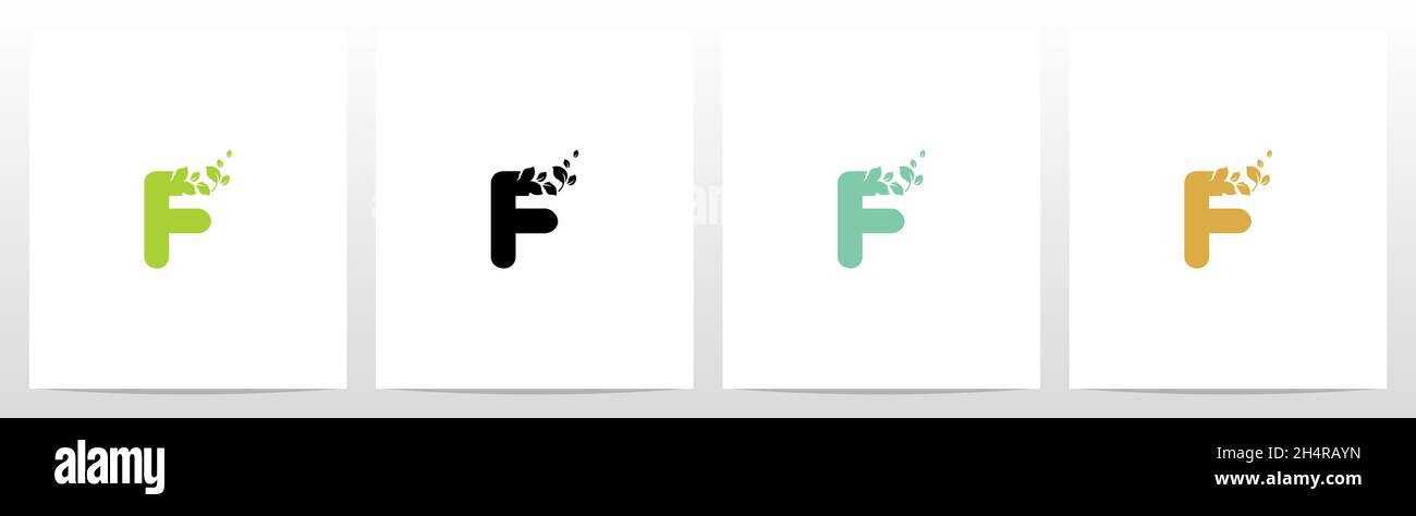 Letter Eroded Into Leaf Letter Logo Design F Stock Vector Image & Art ...