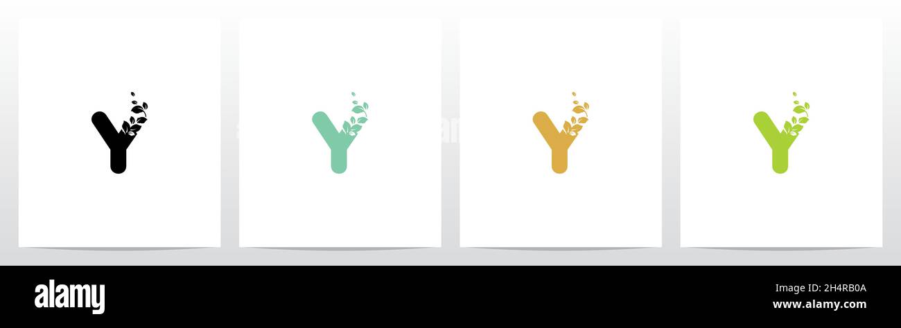 Letter Eroded Into Leaf Letter Logo Design Y Stock Vector Image & Art ...