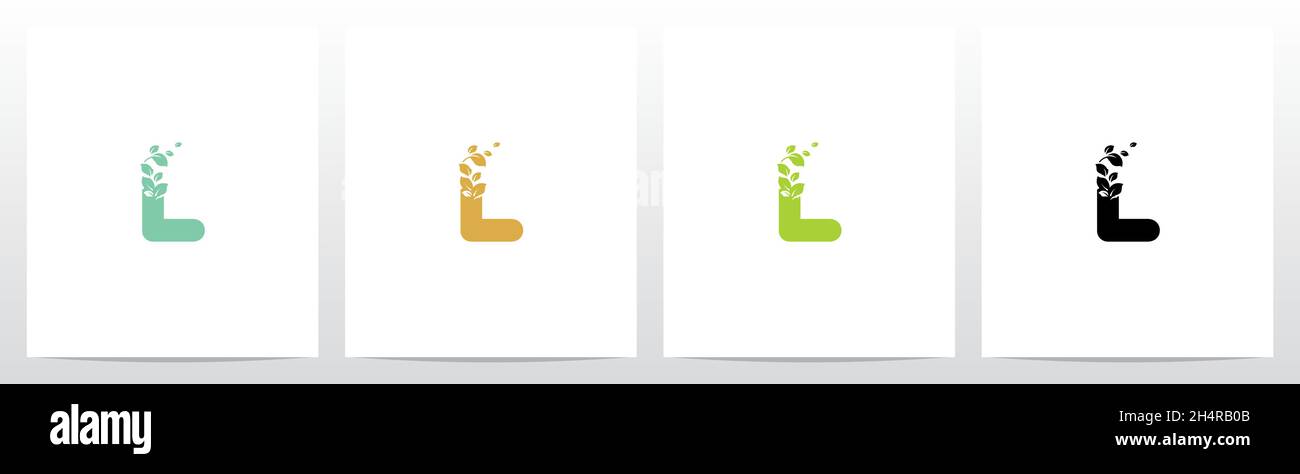 Letter Eroded Into Leaf Letter Logo Design L Stock Vector Image & Art ...