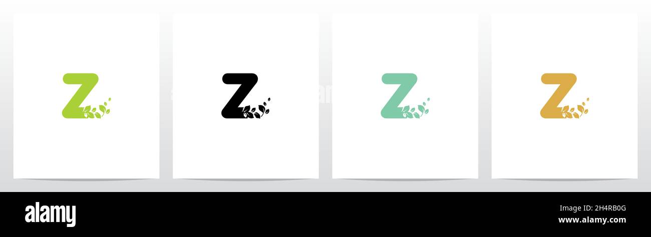 Letter Eroded Into Leaf Letter Logo Design Z Stock Vector Image & Art ...